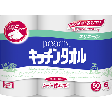 エリエール ピーチ キッチンタオル (50カット)｜キッチンペーパー・キッチンタオル｜商品情報｜エリエール｜大王製紙